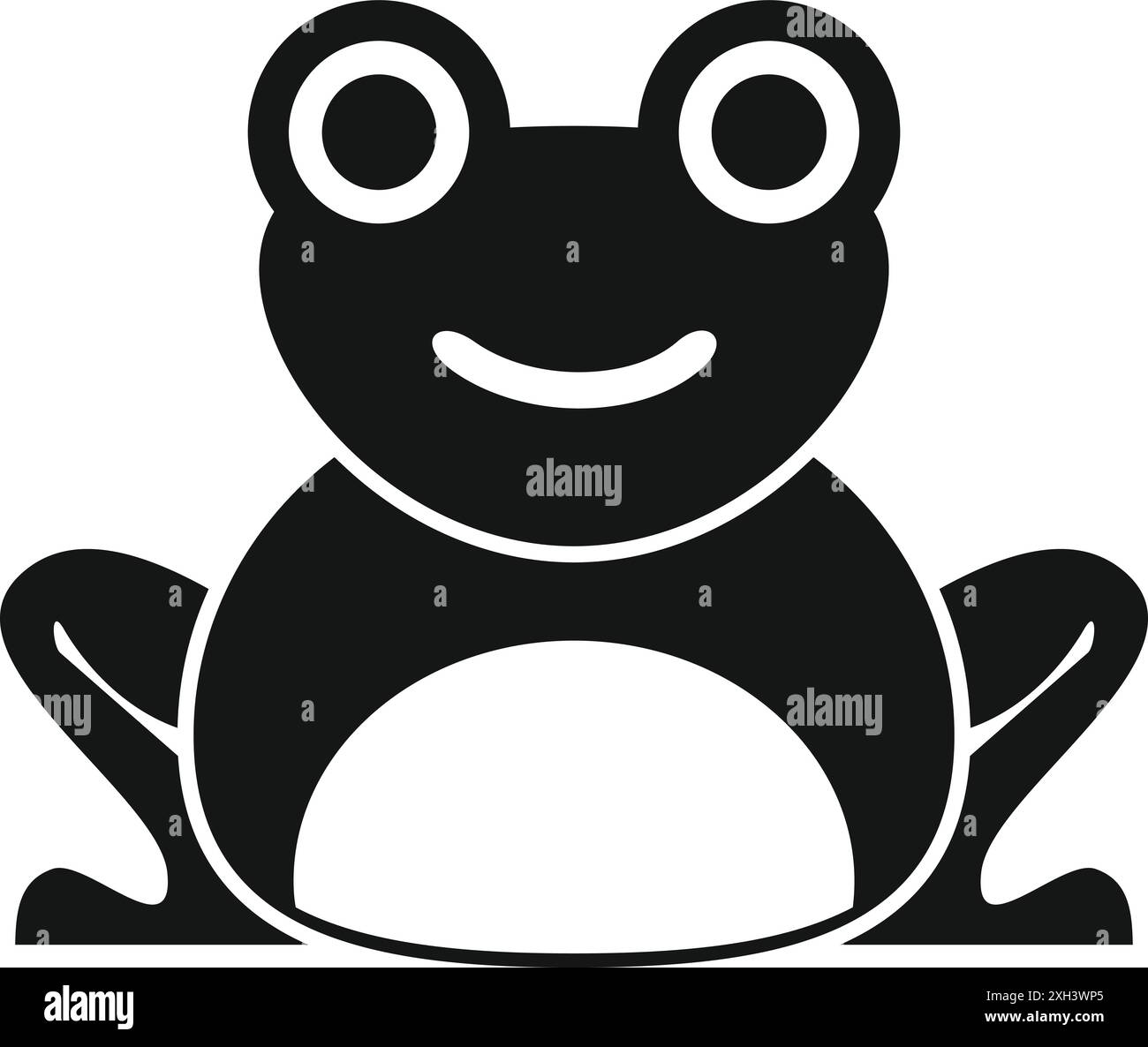 Simple icon of a happy frog sitting down and smiling Stock Vector Image ...