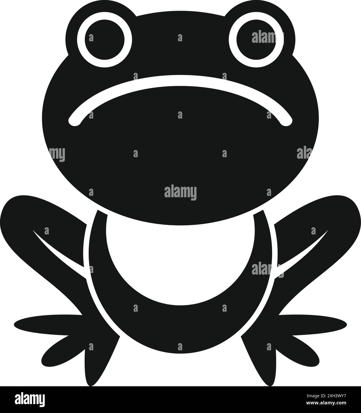 Black sad frog sitting icon showing amphibian Stock Vector Image & Art ...