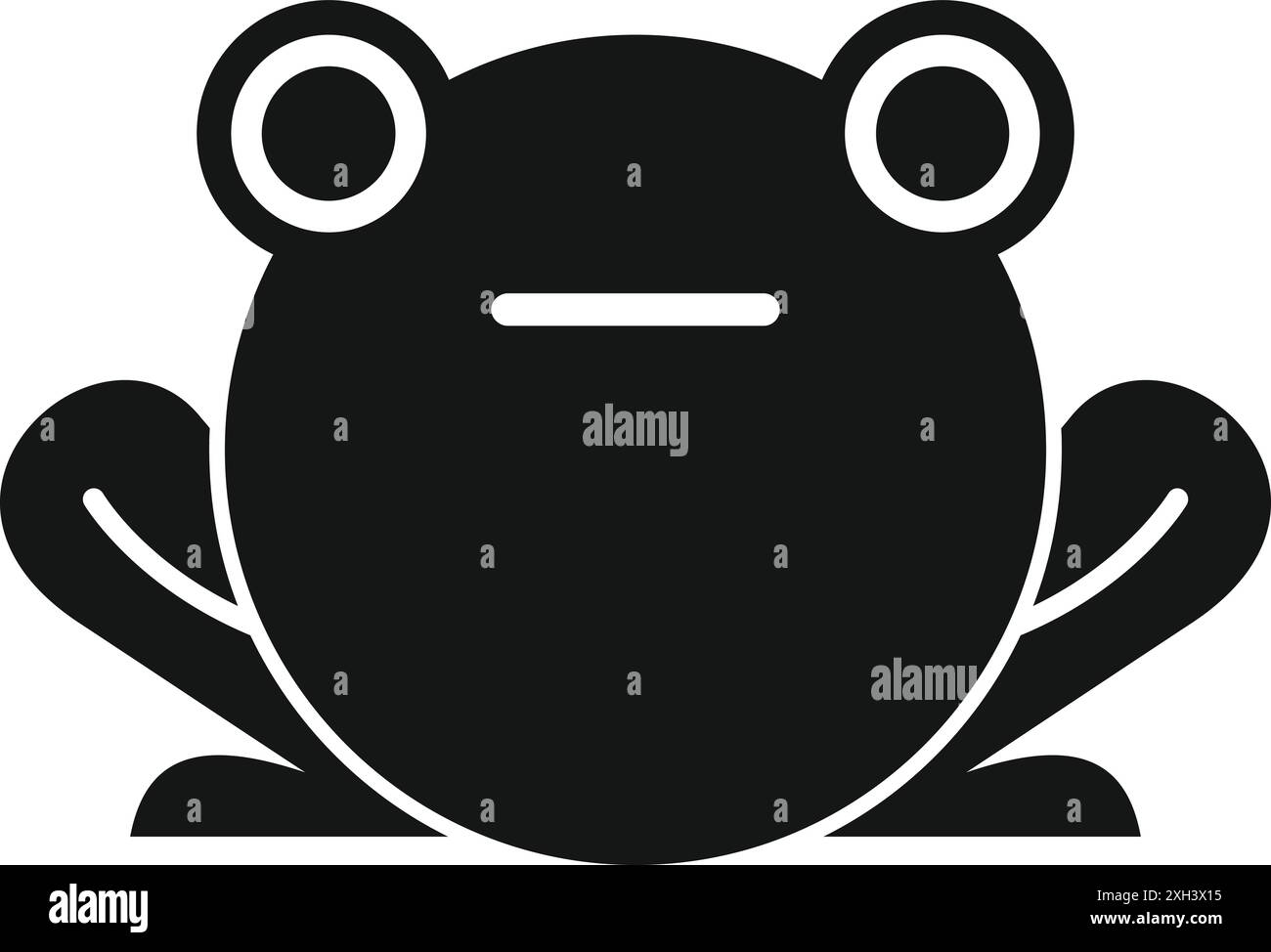 Black silhouette of a frog sitting with its big eyes open Stock Vector ...