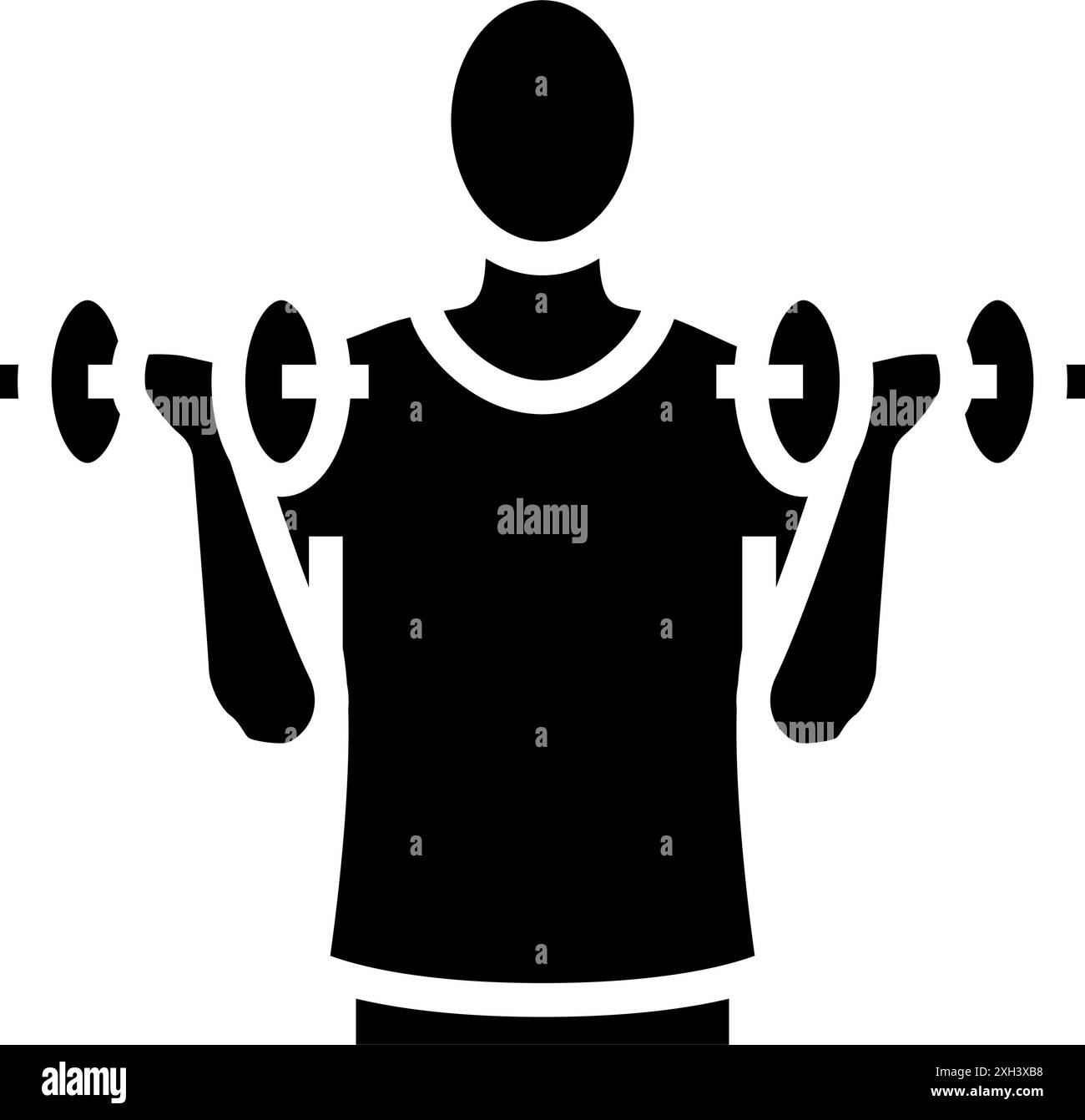 bicep curls arm fitness exercise glyph icon vector illustration Stock ...