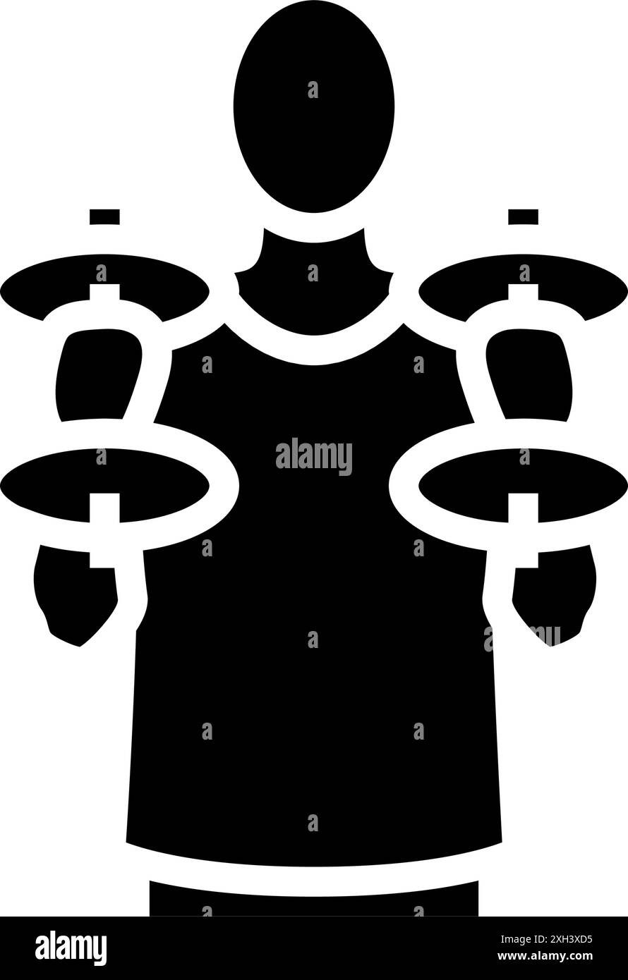 hammer curls arm fitness exercise glyph icon vector illustration Stock ...
