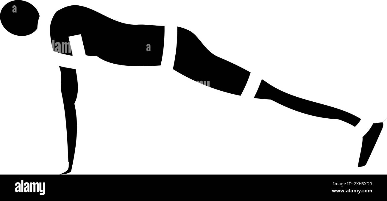 push ups arm fitness exercise glyph icon vector illustration Stock ...