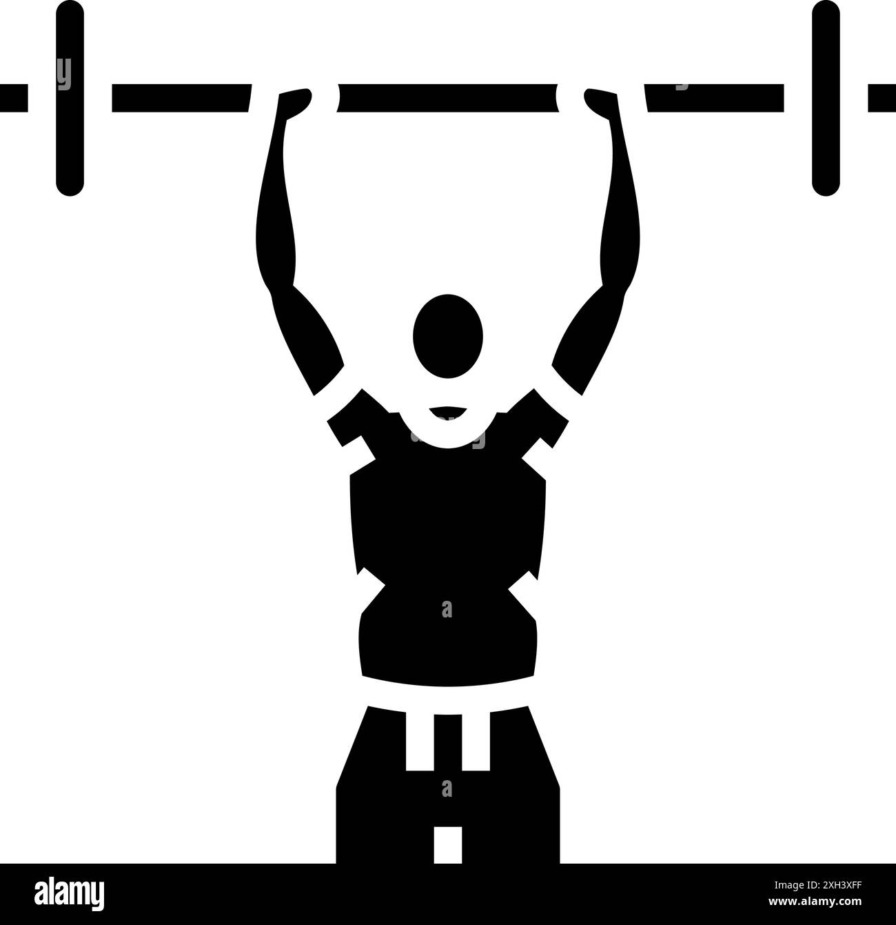 overhead press arm fitness exercise glyph icon vector illustration ...
