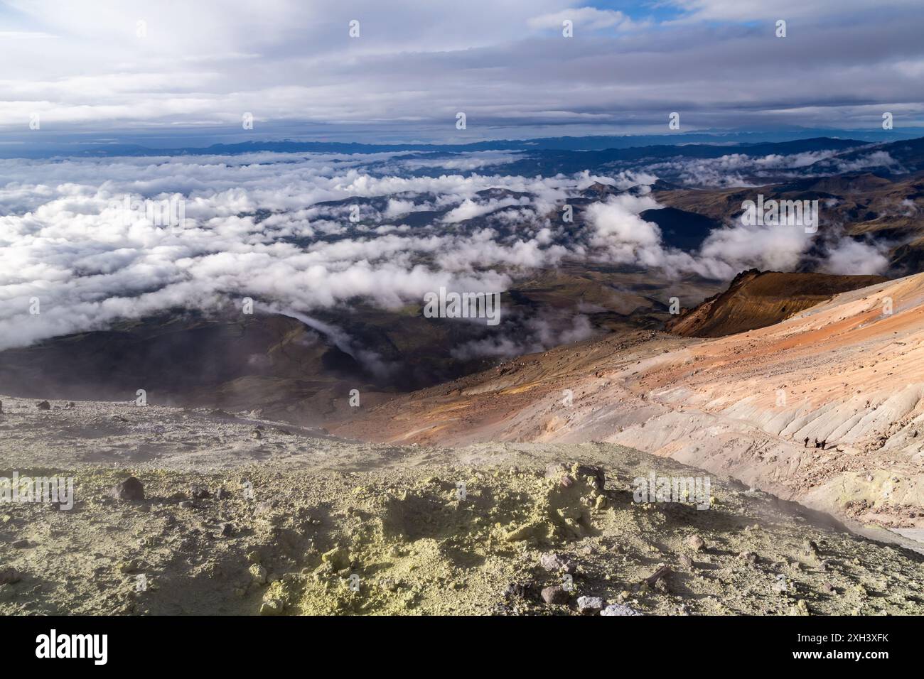 Landscapes of the Cumbal volcano in Colombia border with Ecuador Stock ...