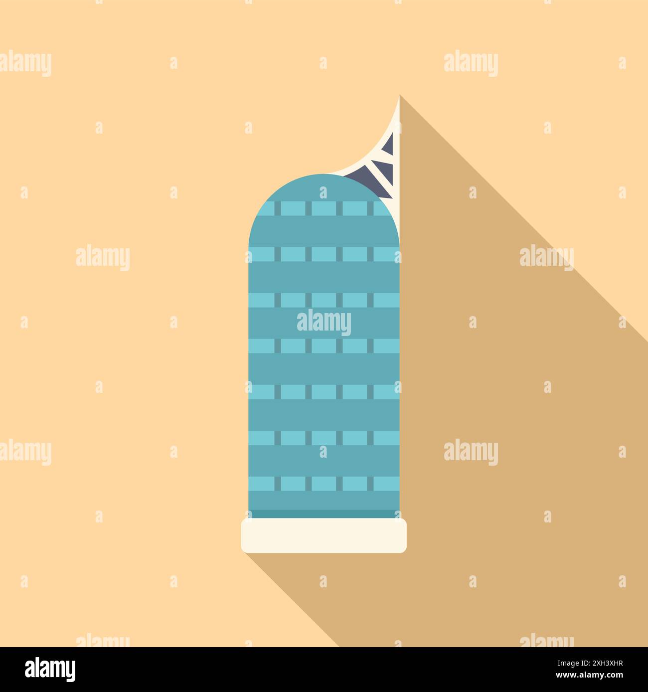 Illustration featuring a modern building with a long shadow, designed ...
