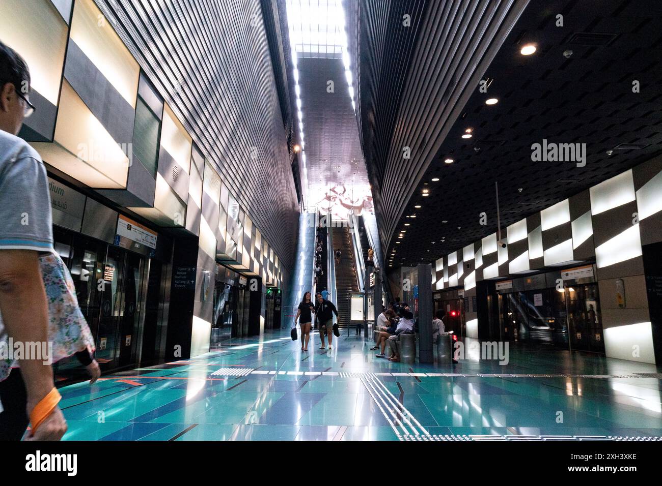 16 October 2019, Singapore, South East Asia: Stadium MRT near Kallang ...