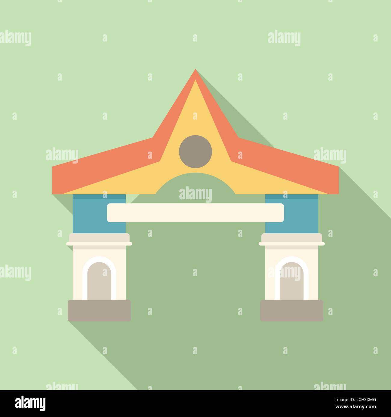 Illustration of a traditional ceremonial archway, featuring a vibrant ...