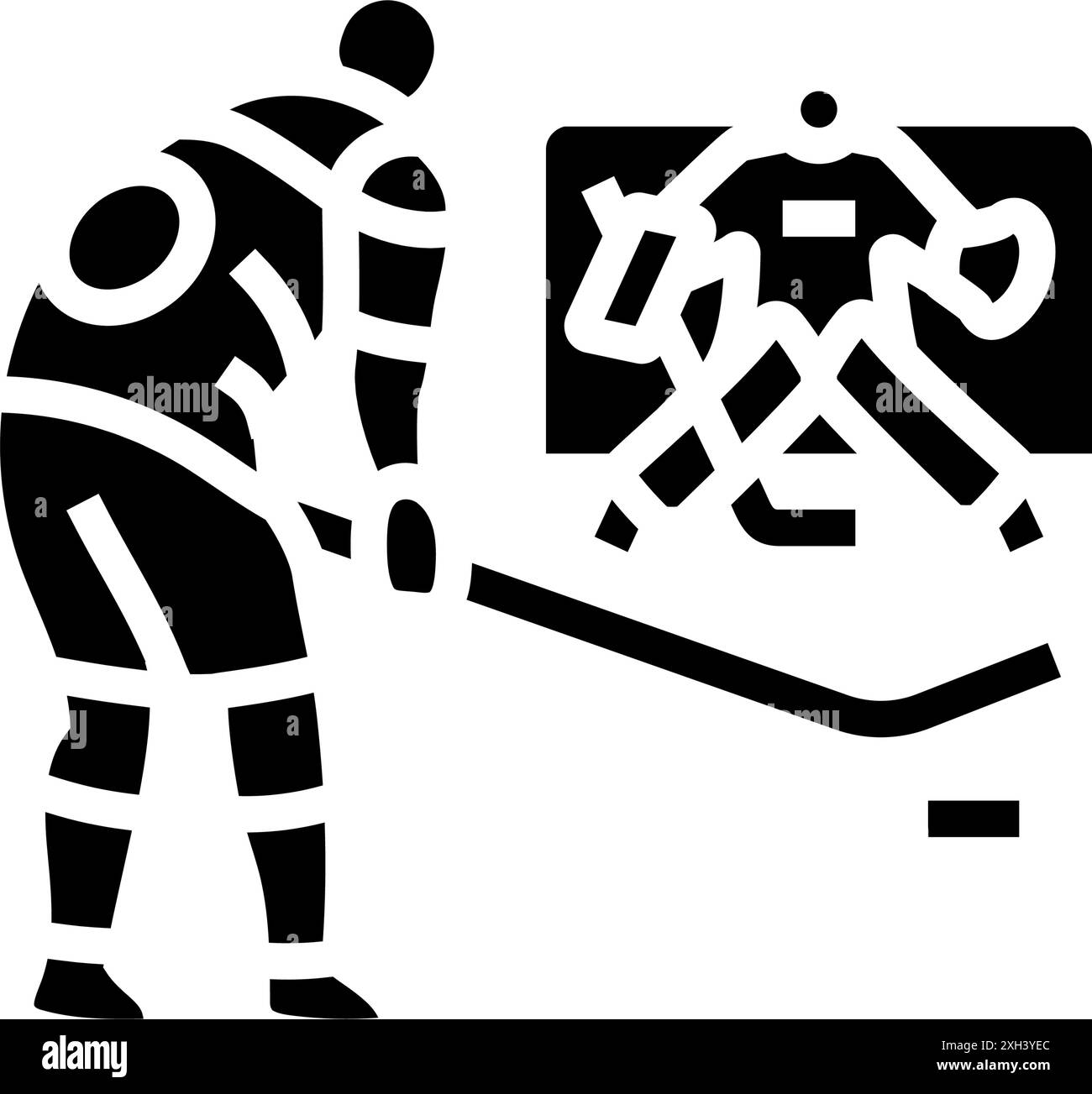 shootout ice hockey sport glyph icon vector illustration Stock Vector ...