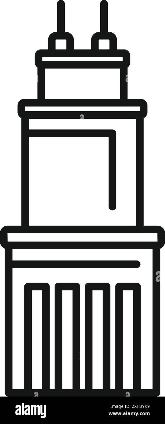 Simple line icon illustration of a modern building with antennas on top Stock Vector Image & Art ...