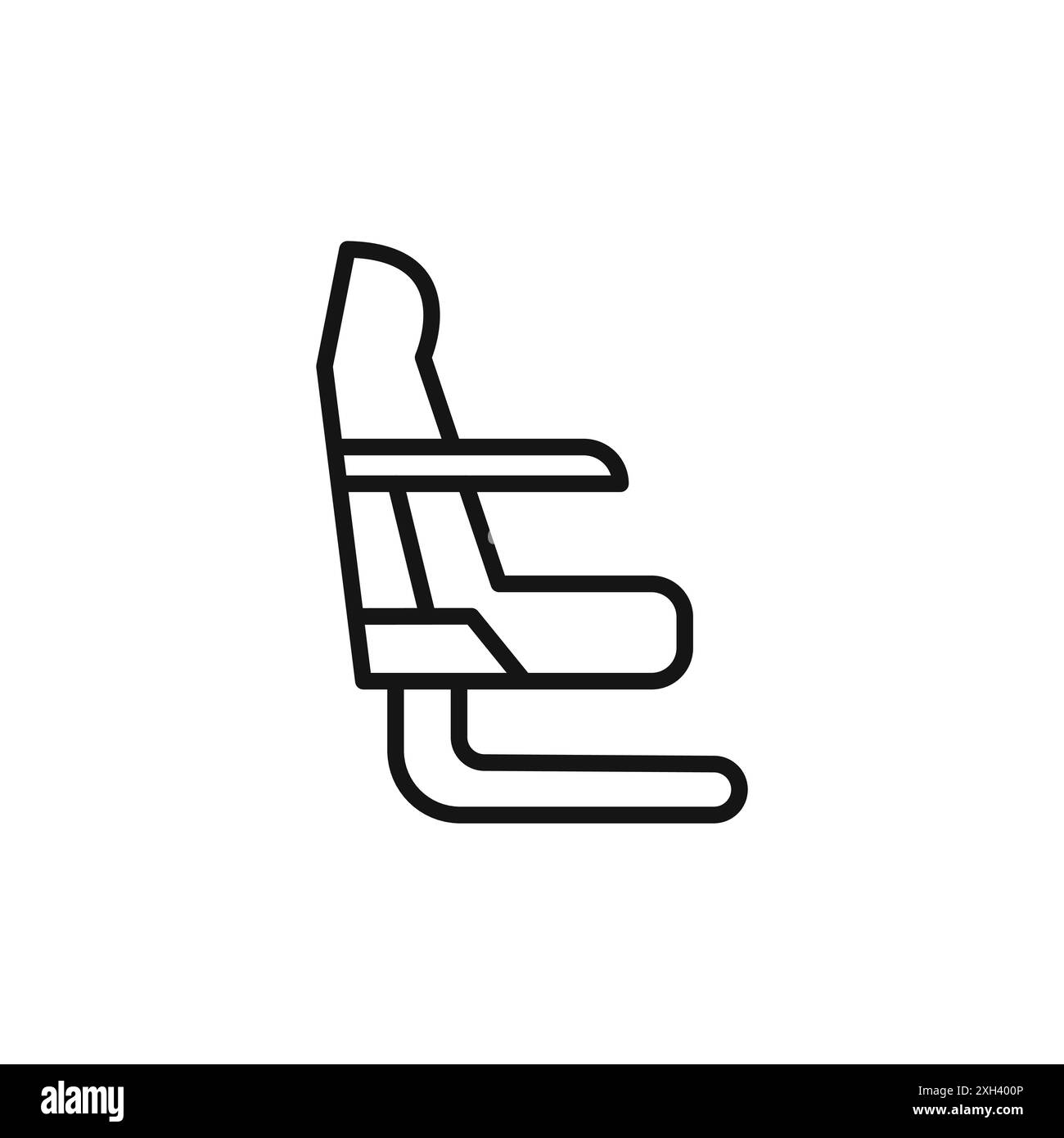 Airplane seat icon logo sign vector outline in black and white color ...