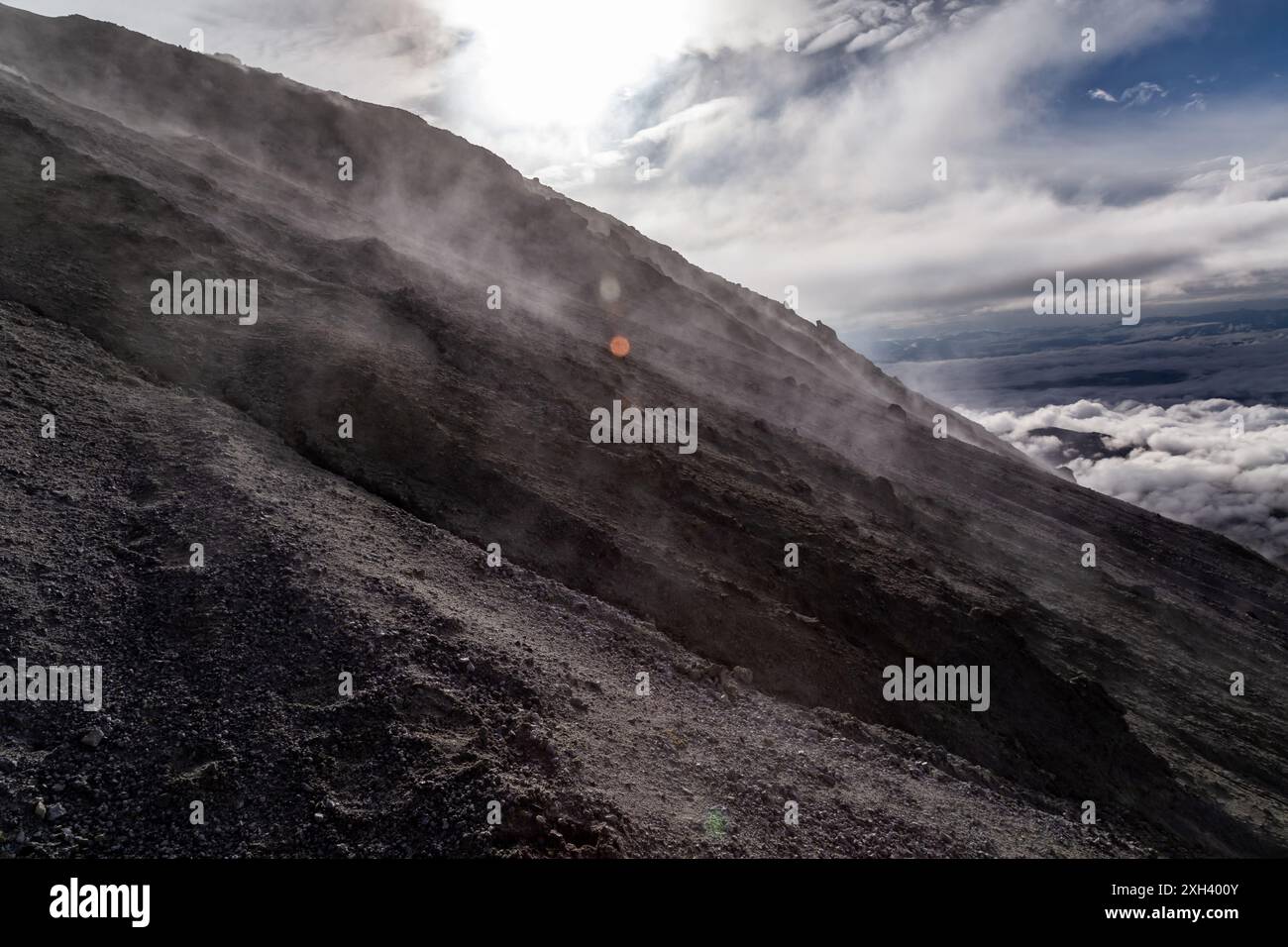 Landscapes of the Cumbal volcano in Colombia border with Ecuador Stock ...