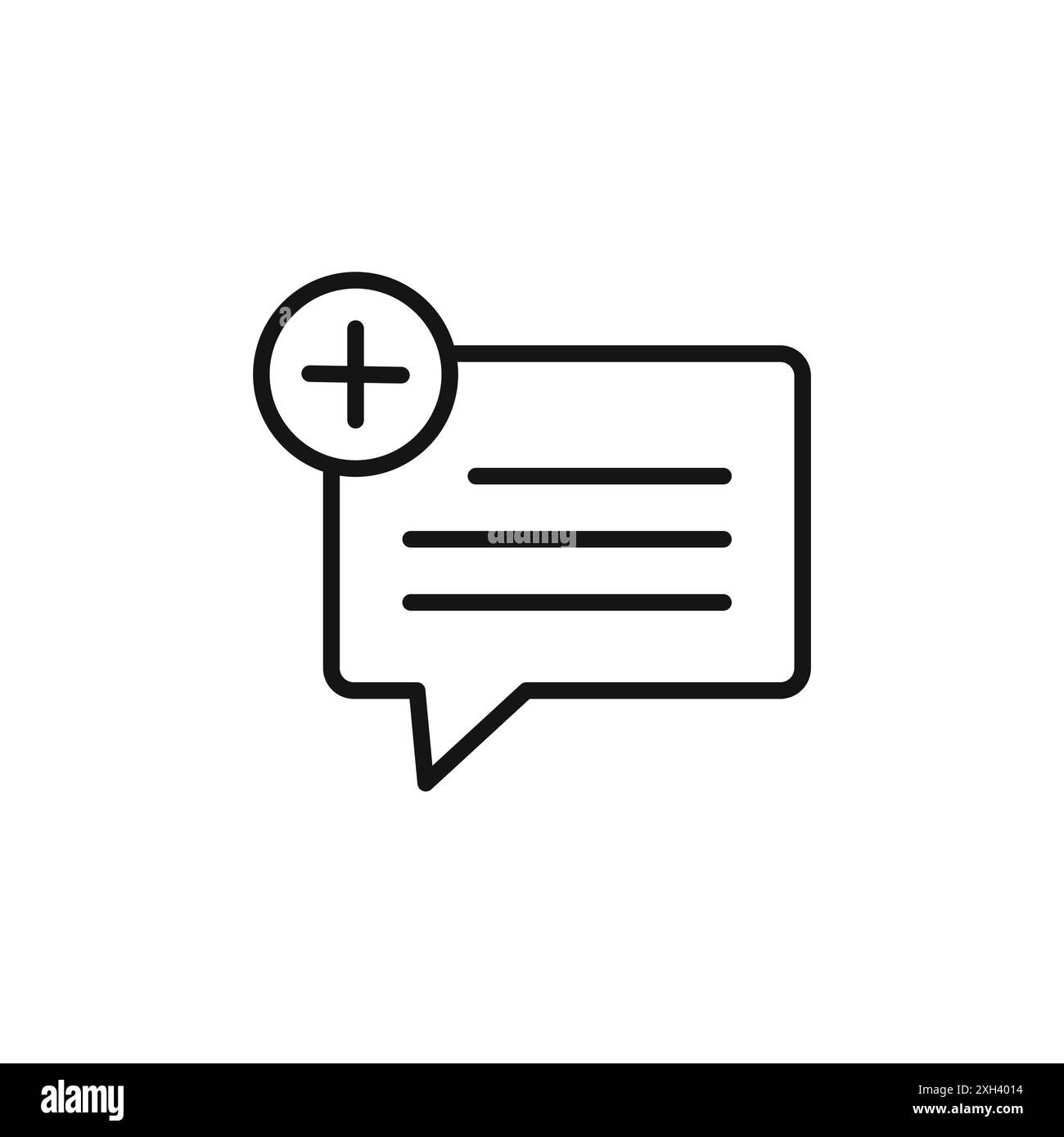 Add chat icon logo sign vector outline in black and white color Stock ...