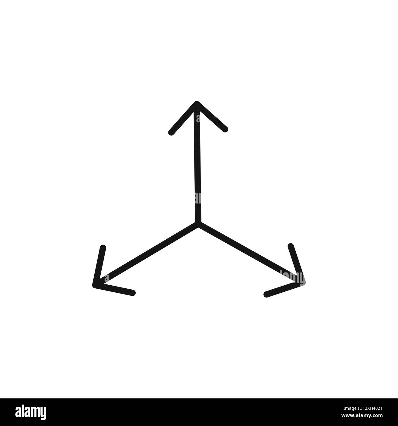 3 Arrow Way Icon Logo Sign Vector Outline In Black And White Color Stock Vector Image And Art Alamy