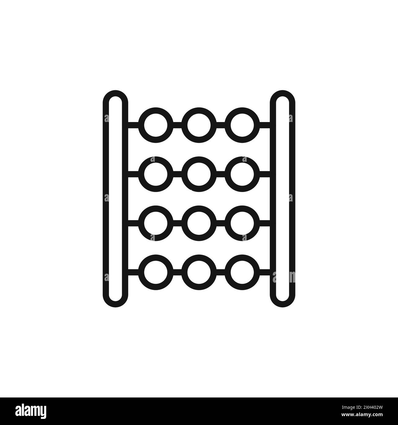 Abacus icon logo sign vector outline in black and white color Stock ...