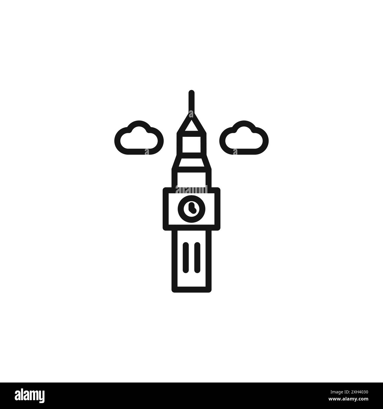 Big Ben icon logo sign vector outline in black and white color Stock Vector Image & Art - Alamy