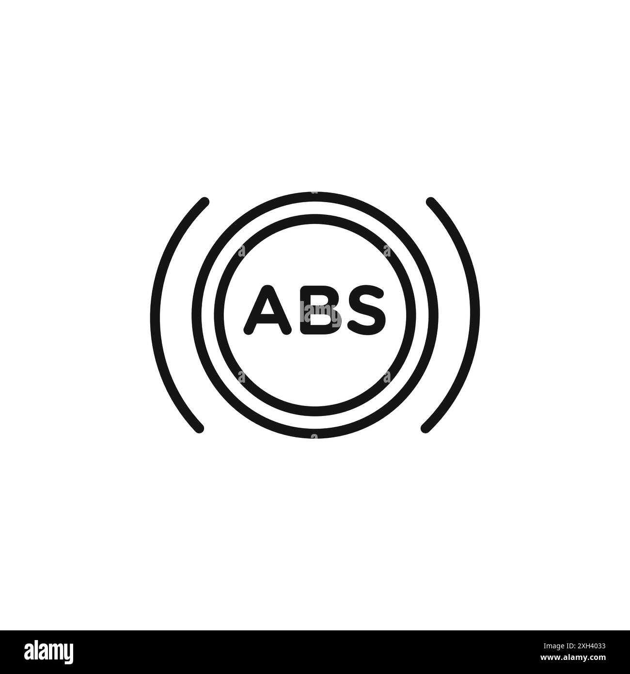Automotive ABS icon logo sign vector outline in black and white color ...