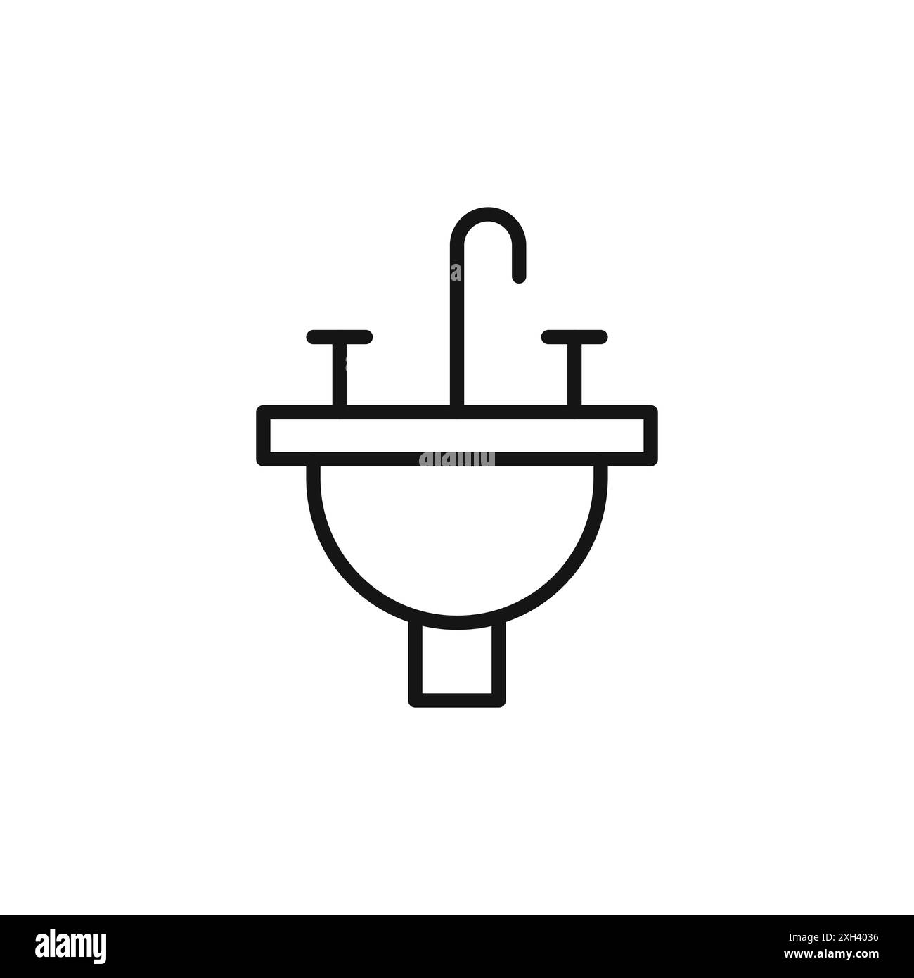 Bathroom sink icon logo sign vector outline in black and white color Stock Vector Image & Art ...
