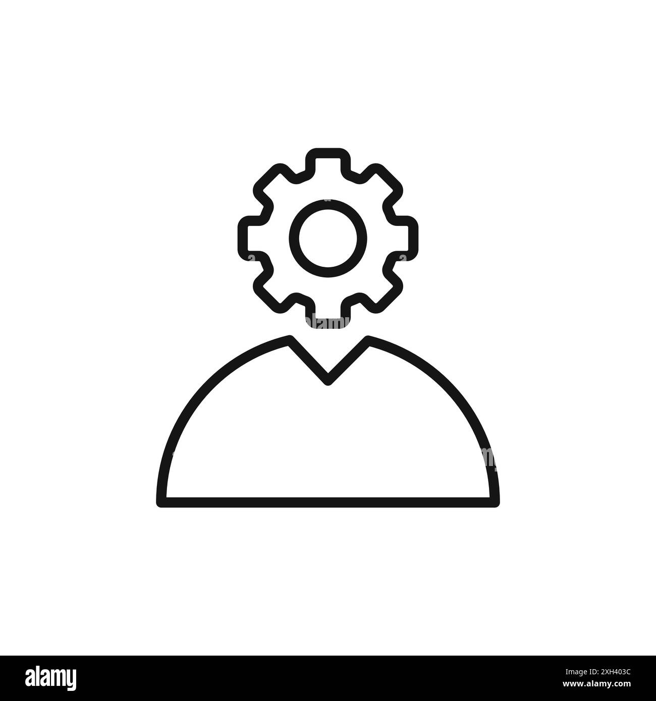 Administrator icon logo sign vector outline in black and white color ...