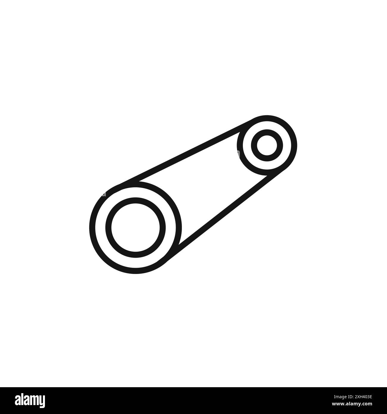 belt drive icon logo sign vector outline in black and white color Stock ...