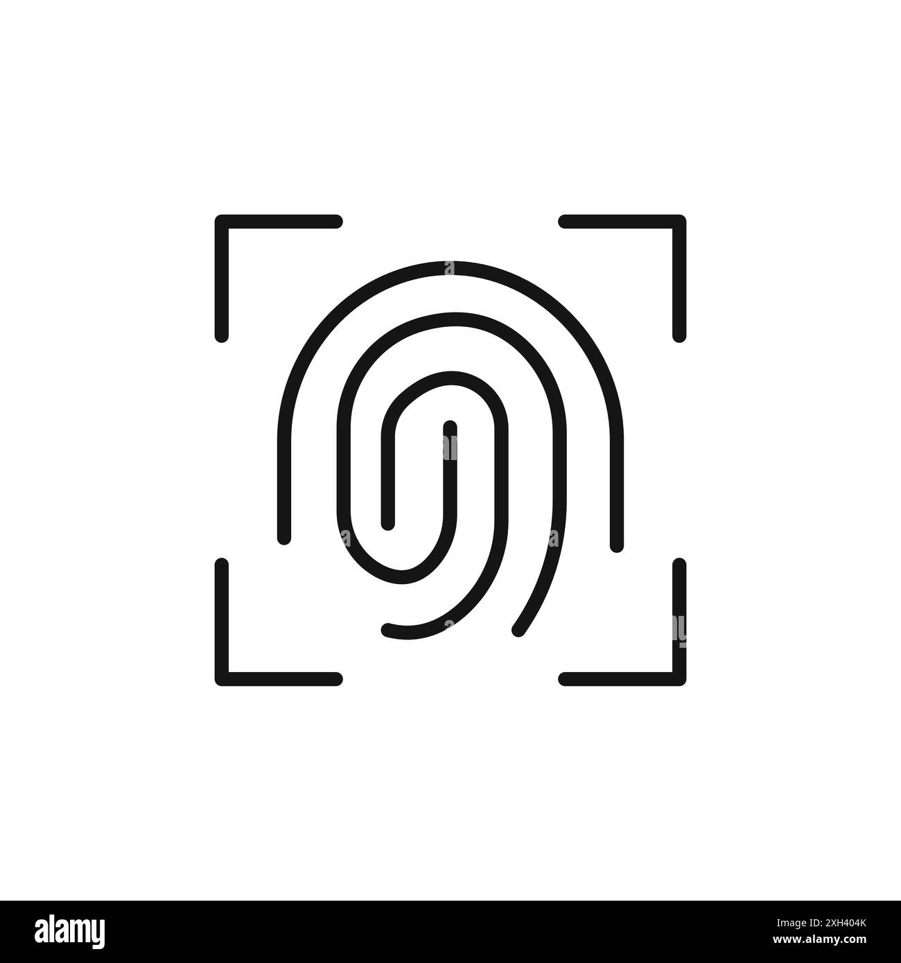 Biometric icon logo sign vector outline in black and white color Stock Vector Image & Art - Alamy