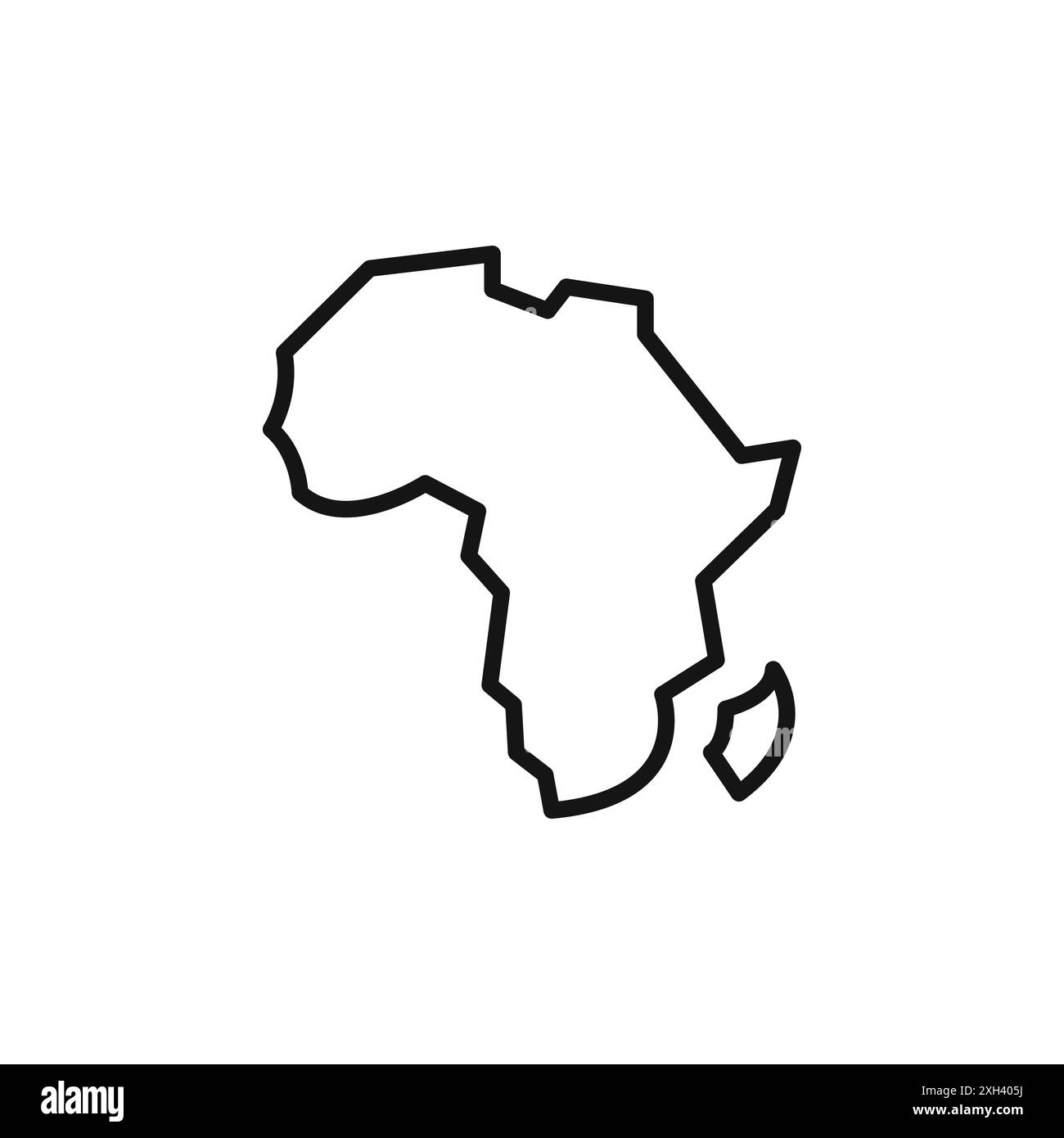 africa map icon logo sign vector outline in black and white color Stock ...