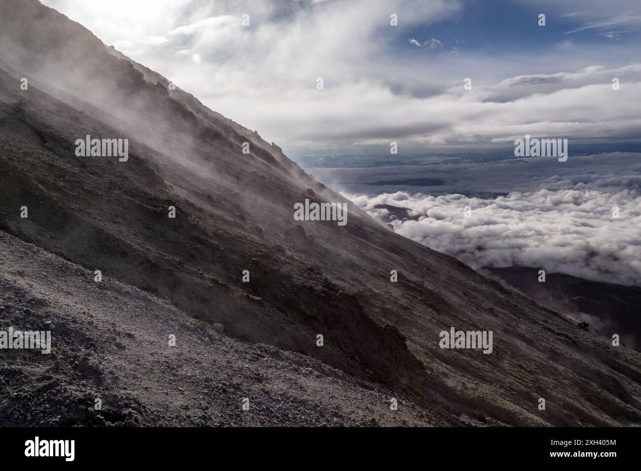 Landscapes of the Cumbal volcano in Colombia border with Ecuador Stock ...