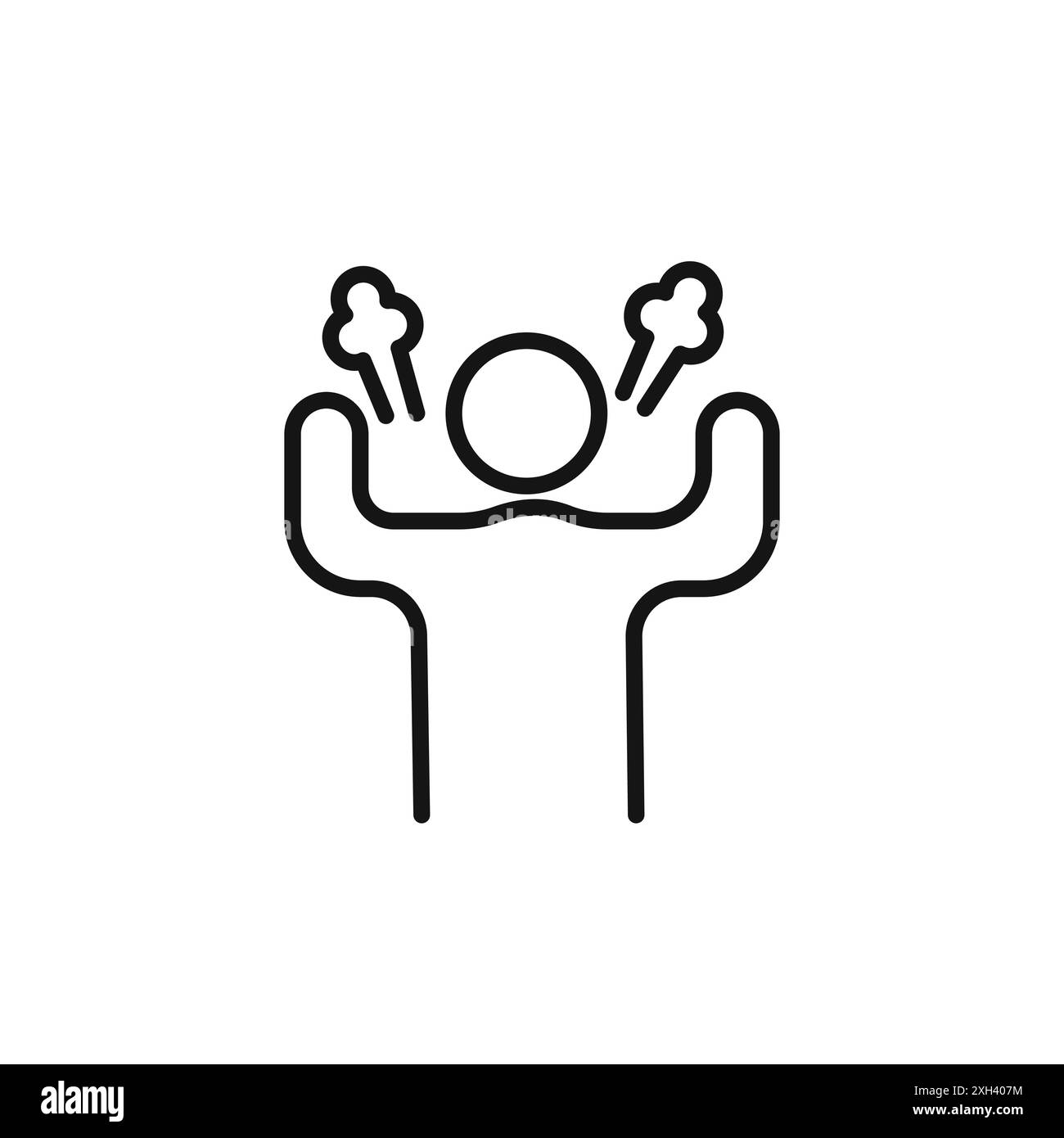 Angry person icon logo sign vector outline in black and white color ...