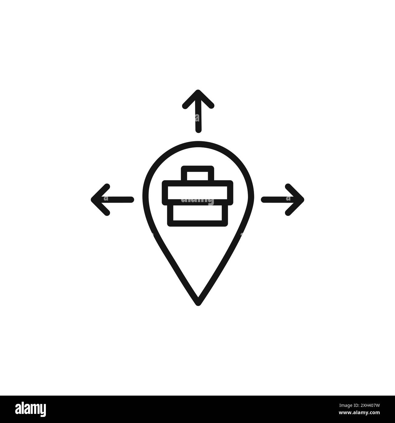 Business expansion icon logo sign vector outline in black and white ...