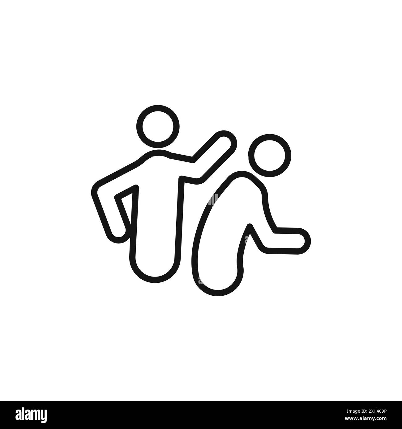 abuse icon logo sign vector outline in black and white color Stock ...