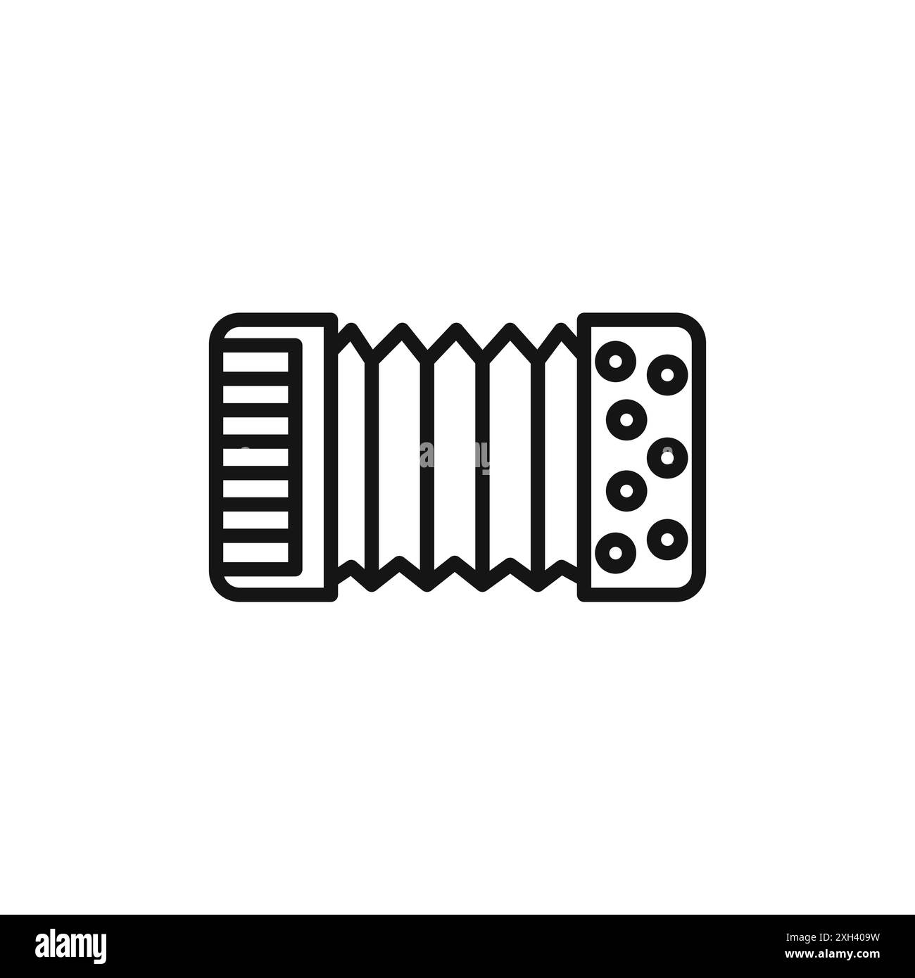 accordion icon logo sign vector outline in black and white color Stock ...