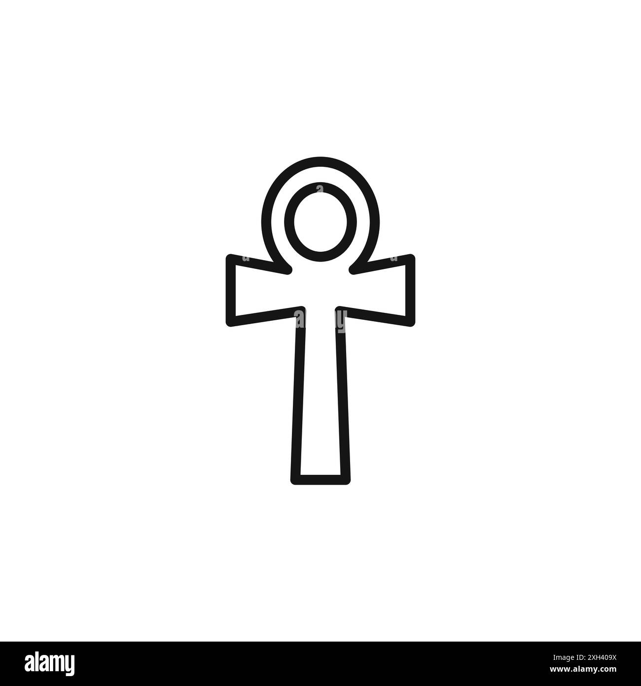 Ankh icon logo sign vector outline in black and white color Stock ...