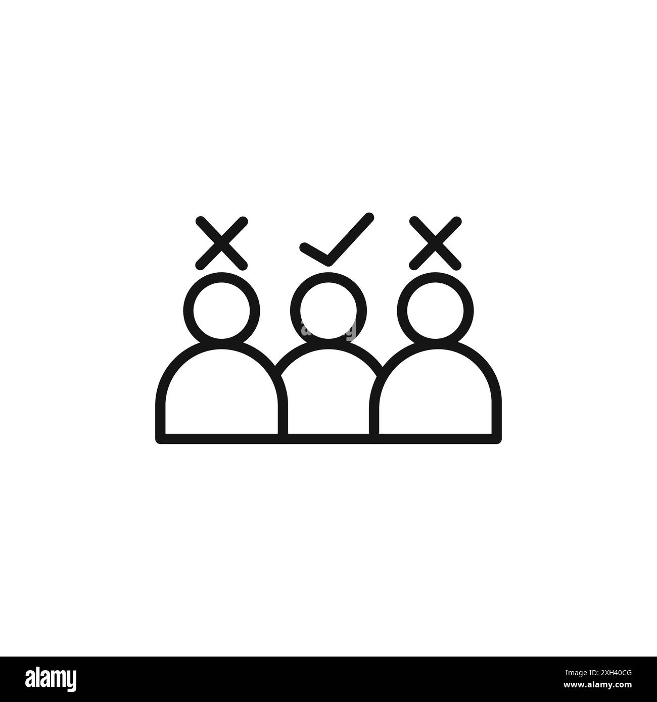 Candidate icon logo sign vector outline in black and white color Stock ...