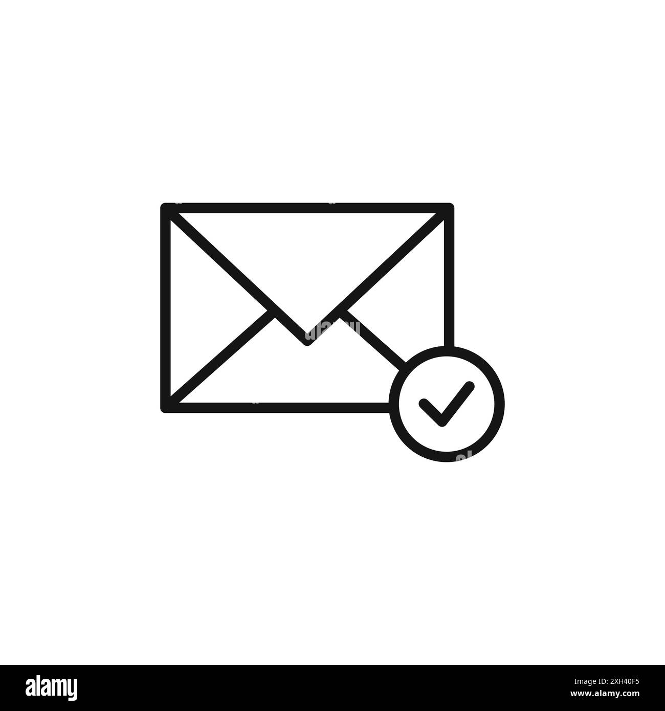 check message icon logo sign vector outline in black and white color ...