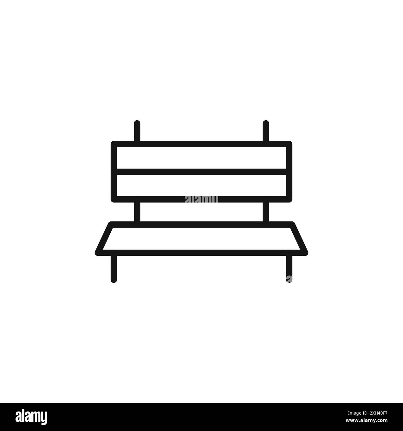 Bench icon logo sign vector outline in black and white color Stock ...