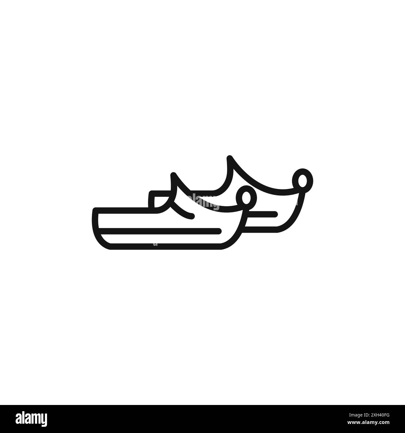 Arabian khussa icon logo sign vector outline in black and white color ...