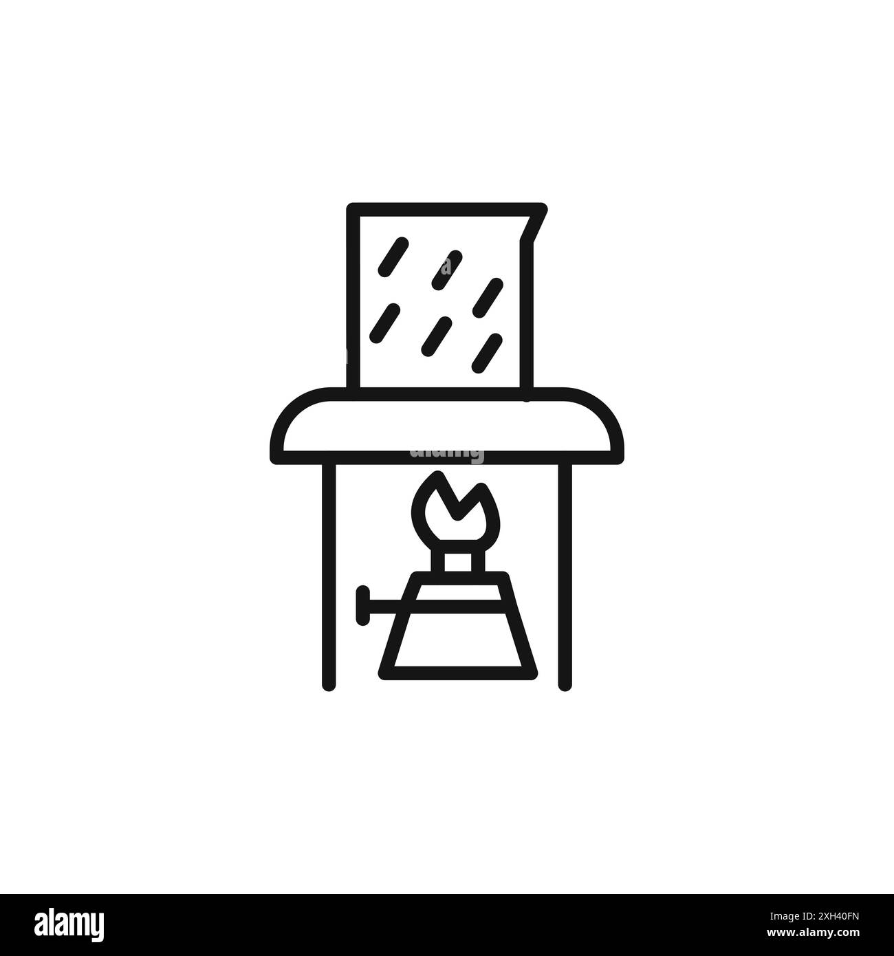 burner boiling chemical icon logo sign vector outline in black and ...