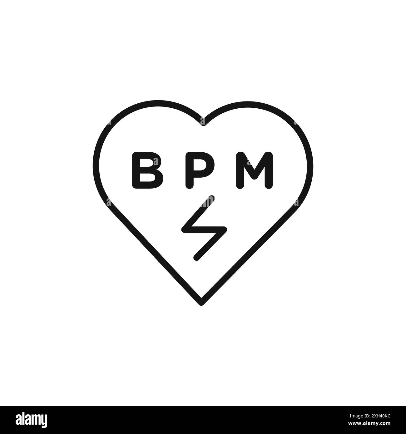 Beat BPM icon logo sign vector outline in black and white color Stock ...