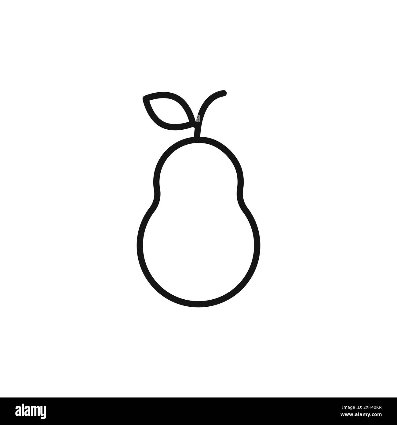 avocado icon logo sign vector outline in black and white color Stock ...