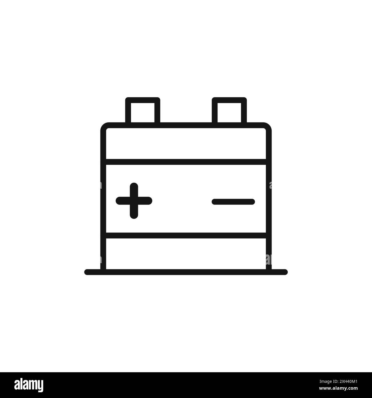 Car battery icon logo sign vector outline in black and white color ...