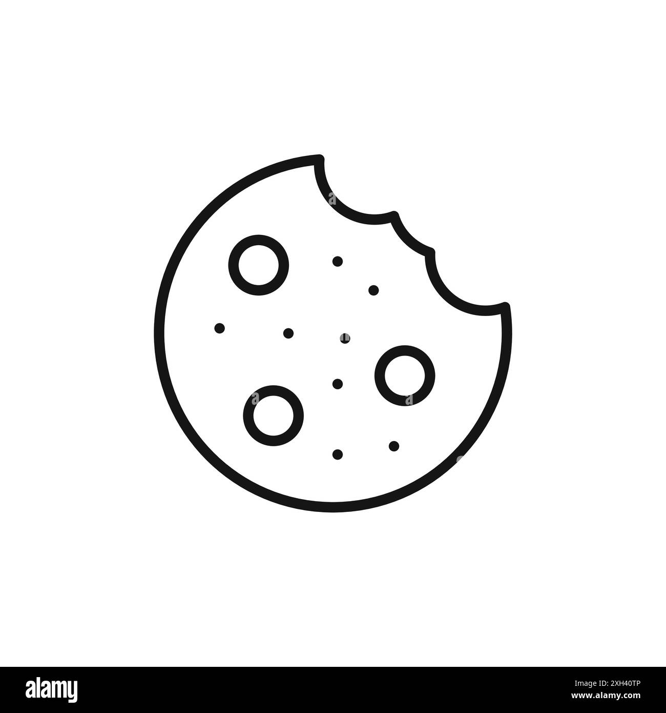 Browser Cookie Icon logo sign vector outline in black and white color ...