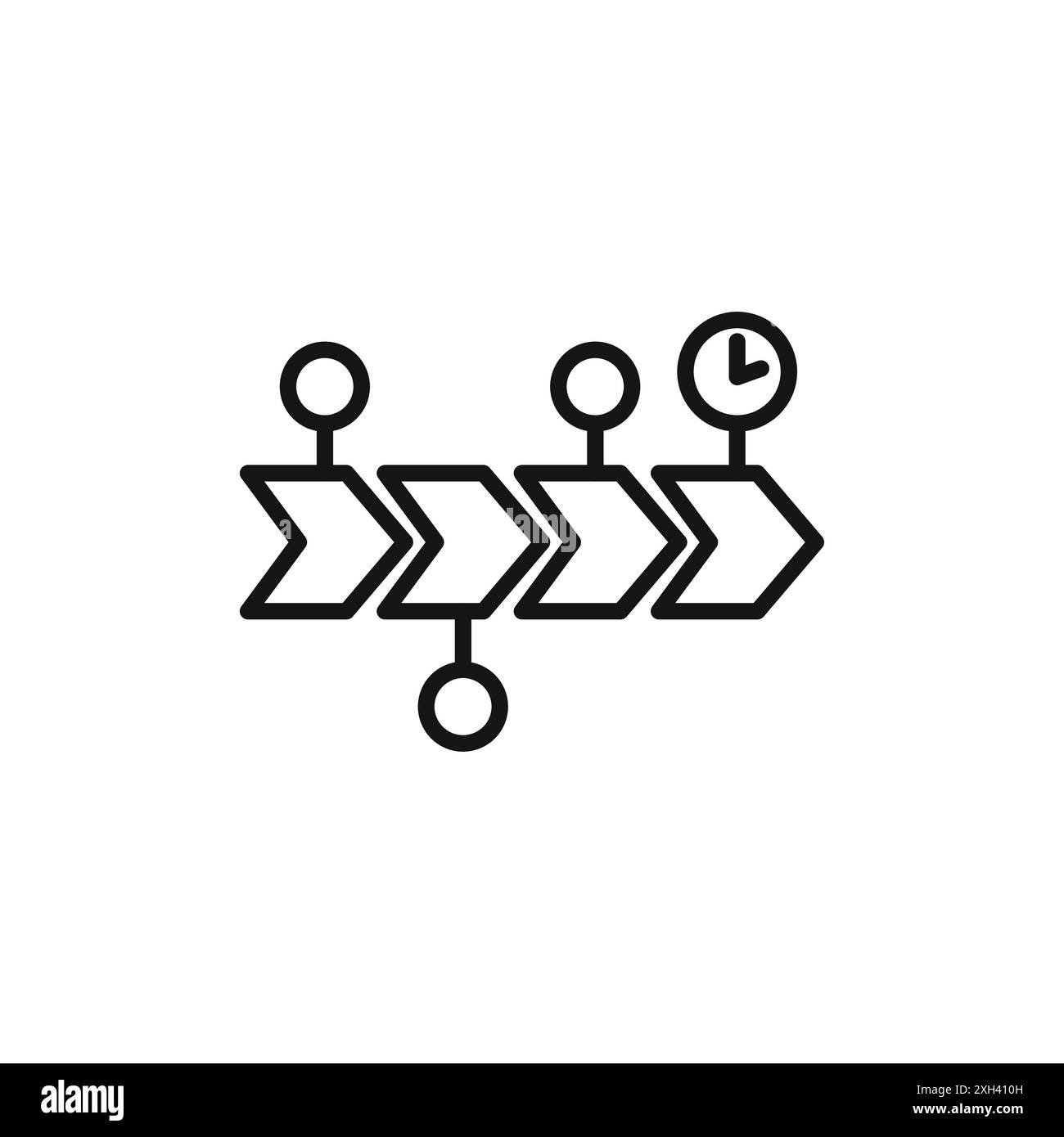 Chronology icon logo sign vector outline in black and white color Stock ...