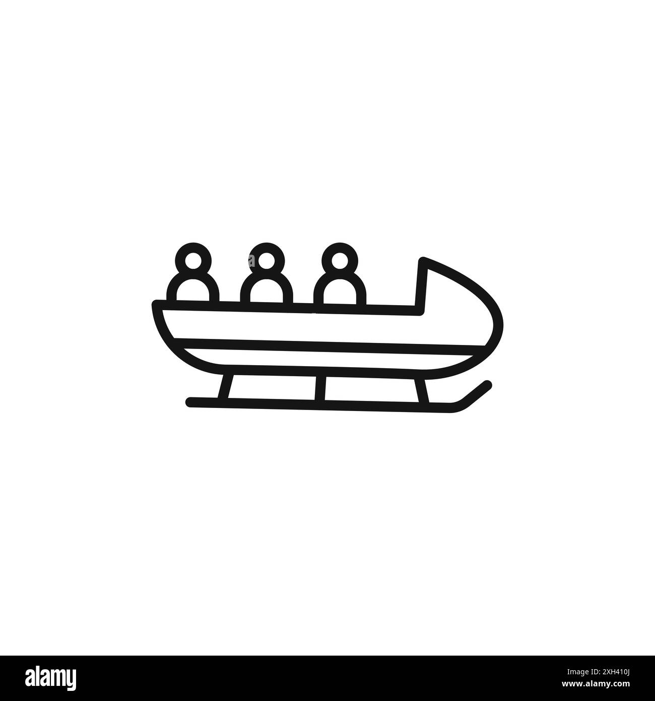 Bobsleigh icon logo sign vector outline in black and white color Stock ...