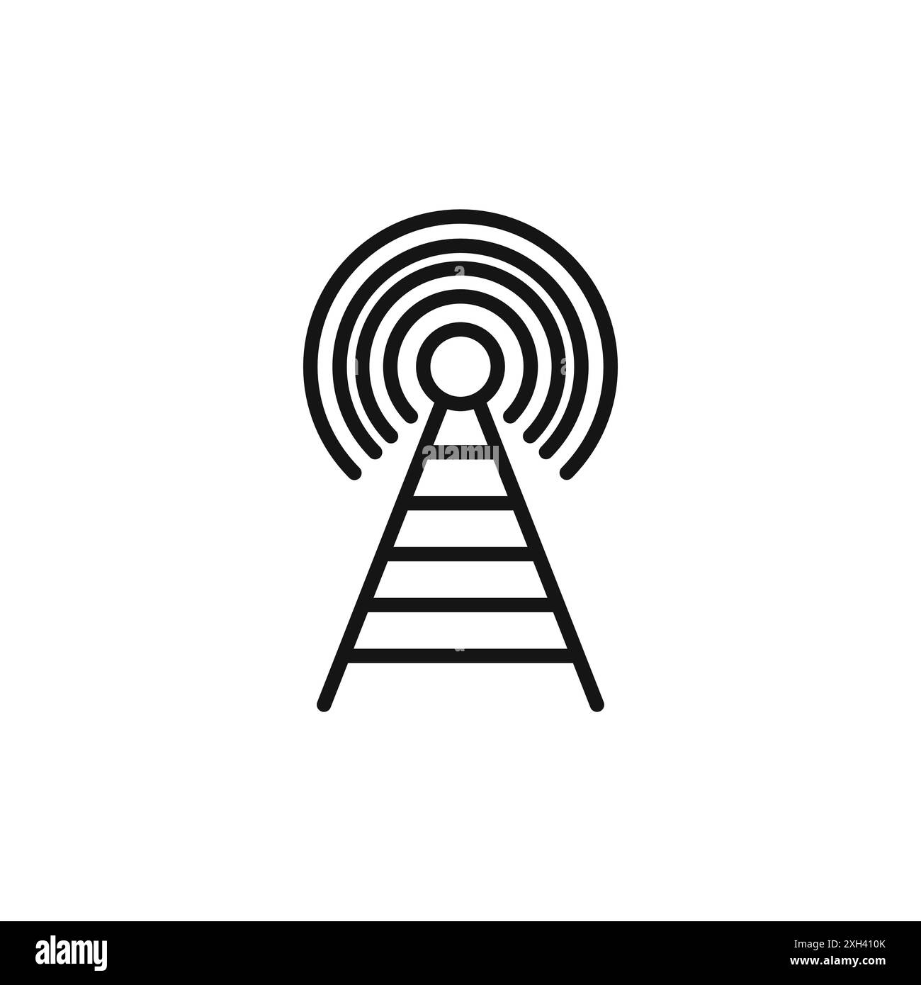 Broadcast Icon logo sign vector outline in black and white color Stock ...