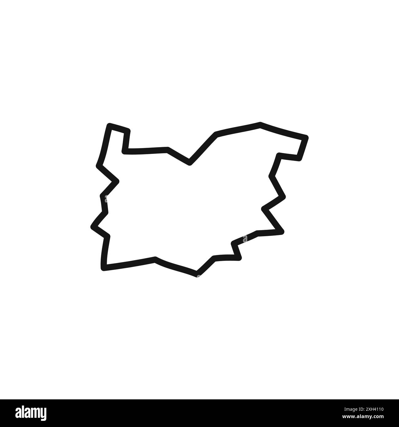 Bulgaria map icon logo sign vector outline in black and white color Stock Vector Image & Art - Alamy