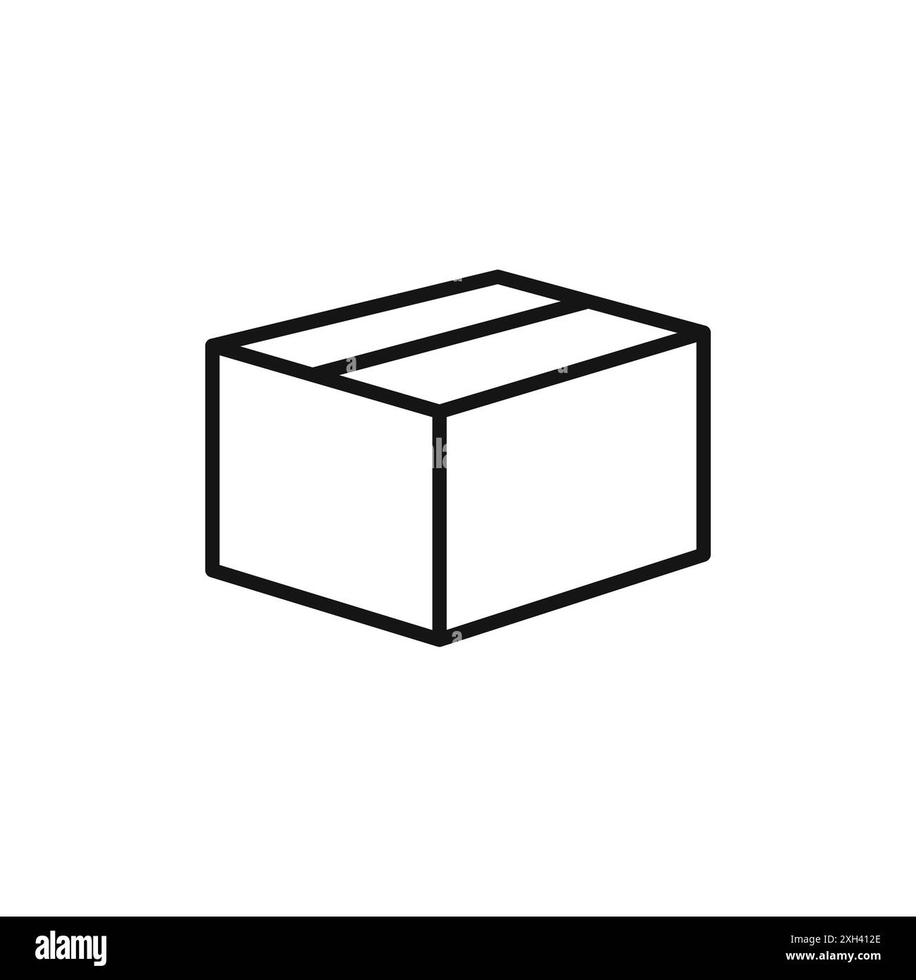 Box icon logo sign vector outline in black and white color Stock Vector ...