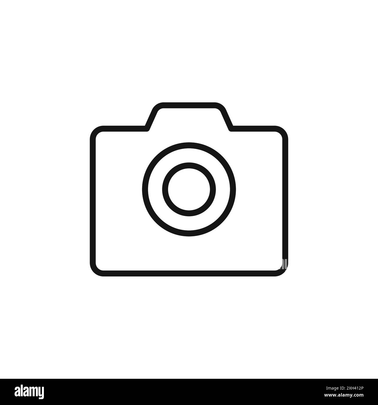 Camera icon logo sign vector outline in black and white color Stock ...