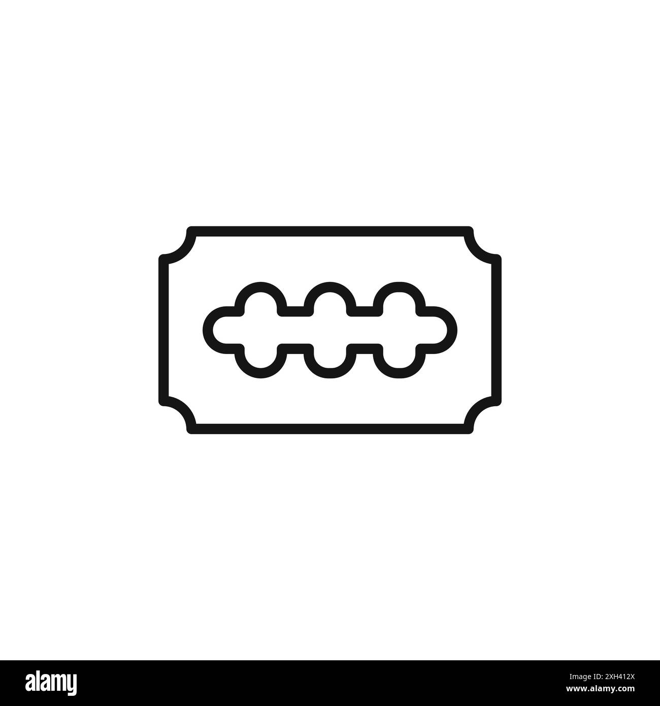 Blade razor icon logo sign vector outline in black and white color ...