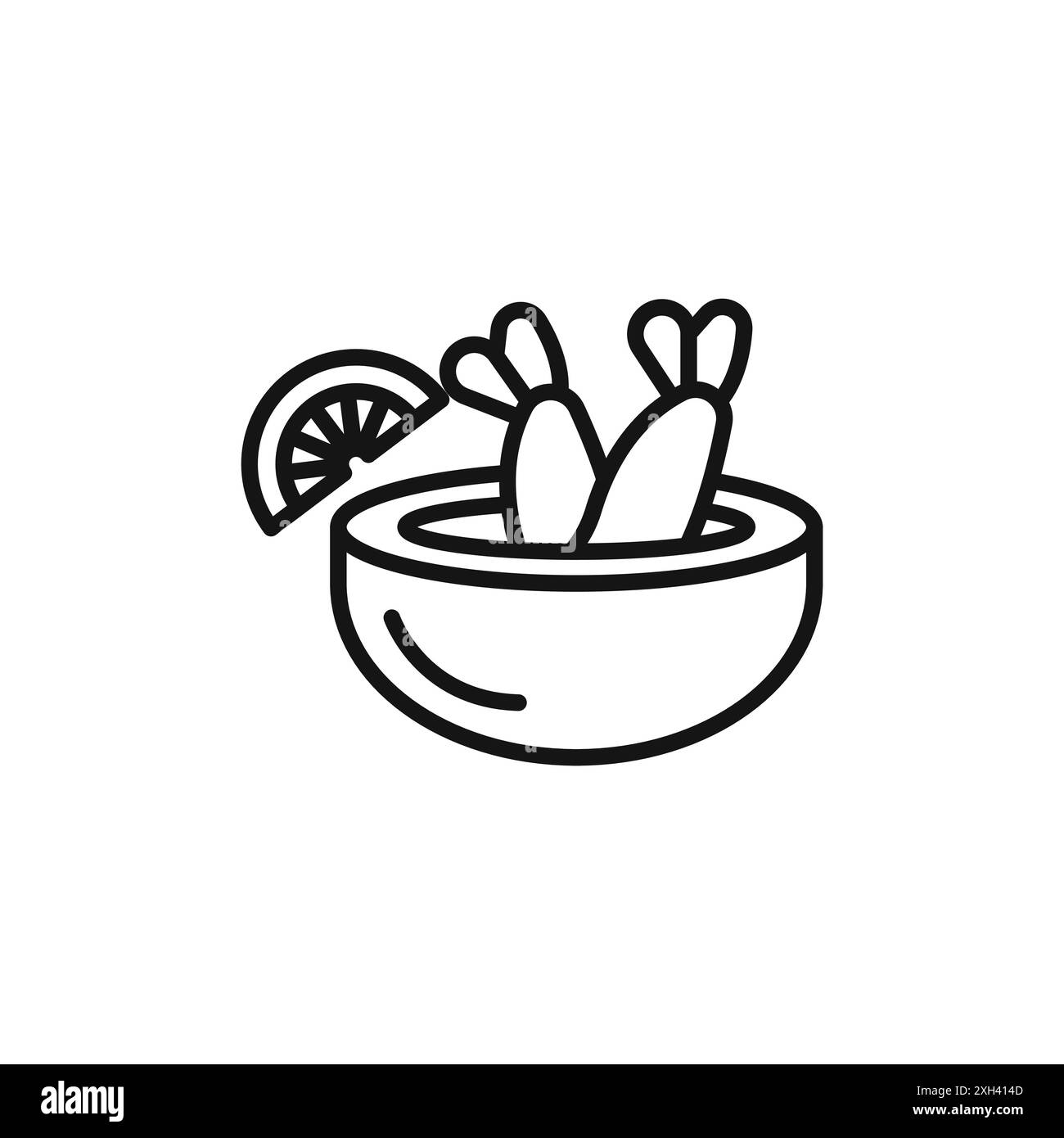 Ceviche icon logo sign vector outline in black and white color Stock ...