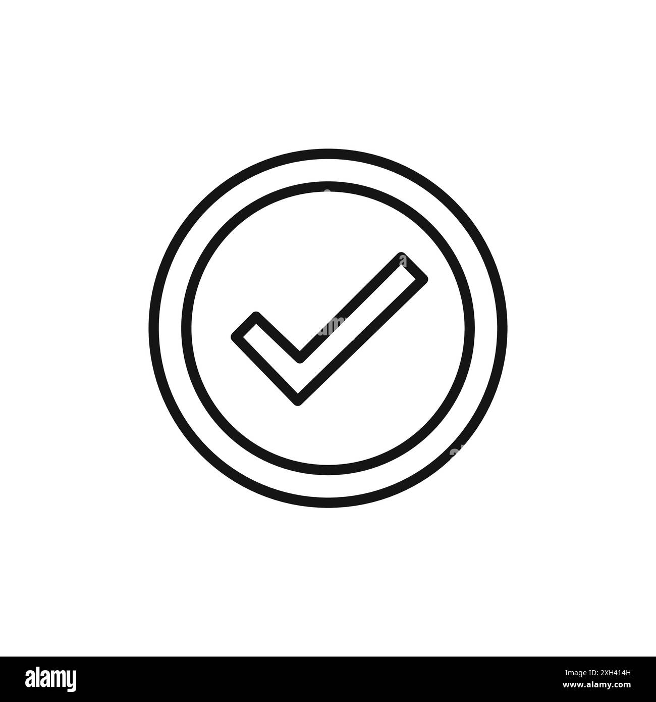 Check sign icon logo sign vector outline in black and white color Stock ...