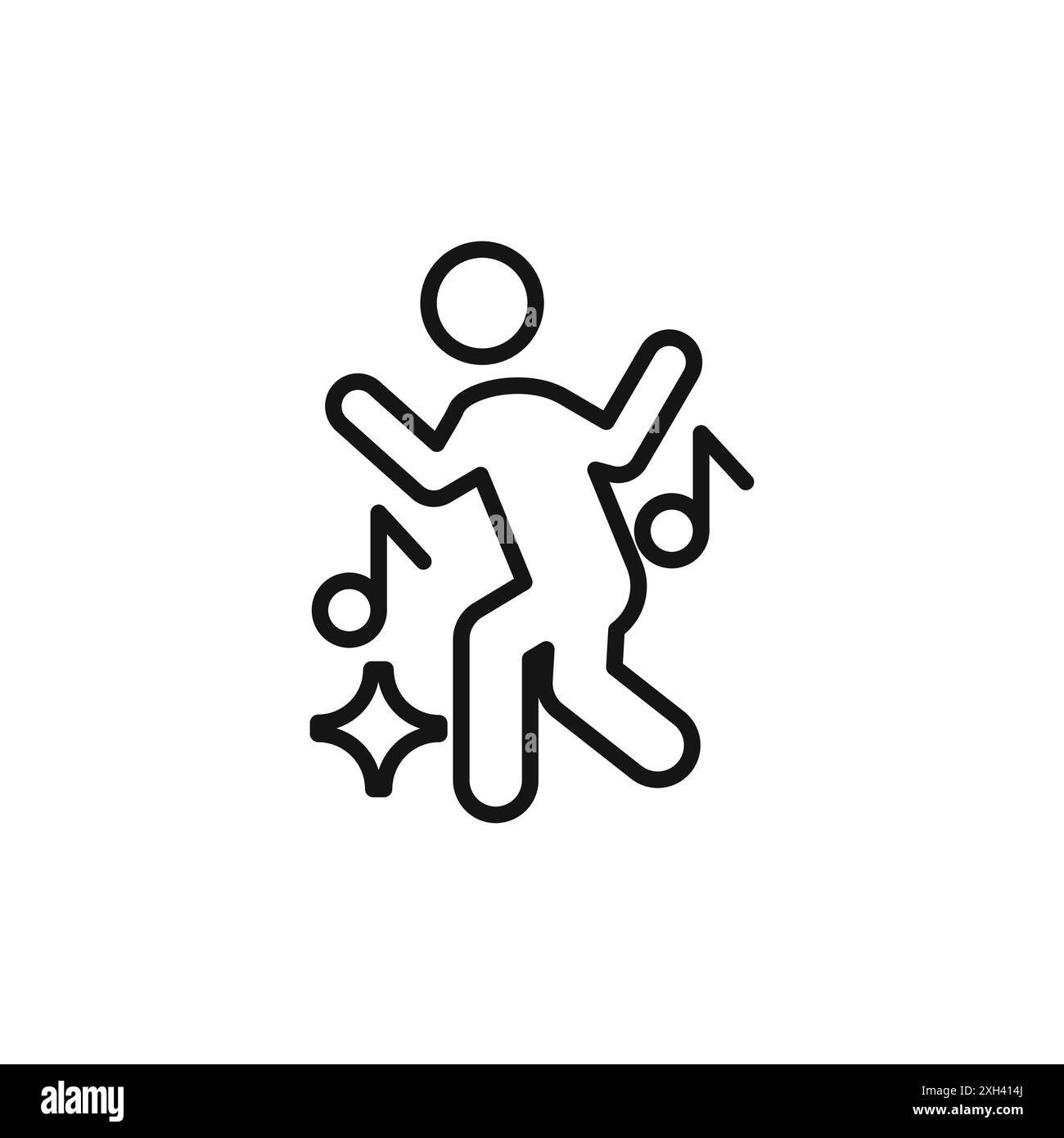 dance icon logo sign vector outline in black and white color Stock ...